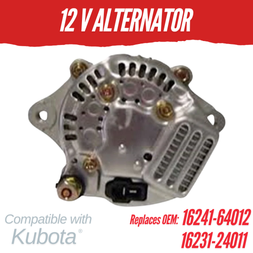 12V ALTERNATOR FOR KUBOTA REPLC: 16241-64012, 16231-24011, 16231-64010